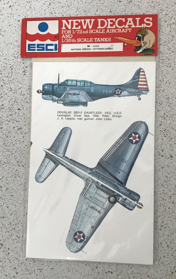ESCI Decals : 1/72nd scale. USA NATIONAL INSIGNIA-VICTORIES GAINED.No ...