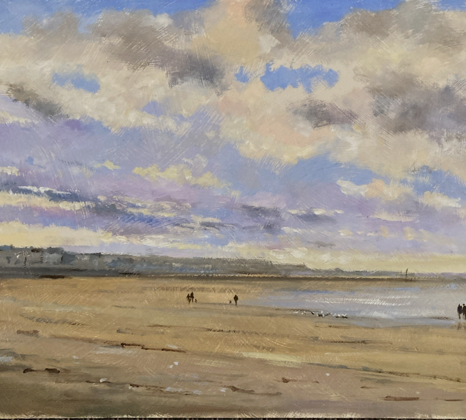 Afternoon Light at West Bay signed oil on board painting | eBay UK