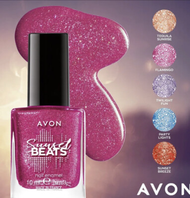 Avon Sunset Beats Nail Enamel 3D Glitter Effect Limited Edition Nail ...