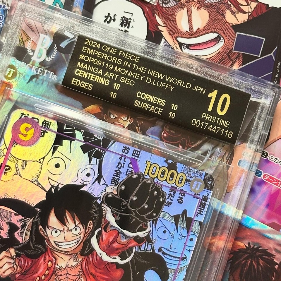 BGS 10 BLACK LABEL ONE PIECE MONKEY D LUFFY MANGA ALT ART SEC OP-09 ...