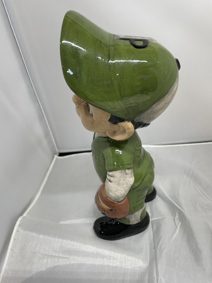 Atlantic mold smiling boy baseball player ceramic 11”Dark Hair Green ...
