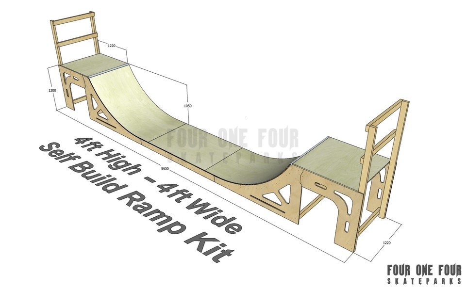 4ft High Skate Ramp Halfpipe - Mini Ramp Kit - Self Build - DIY, BMX ...