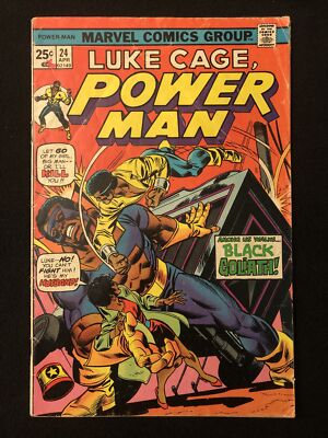 LUKE CAGE POWER MAN 24 4.0 MARVEL 1975 1ST BLACK GOLIATH JL | eBay