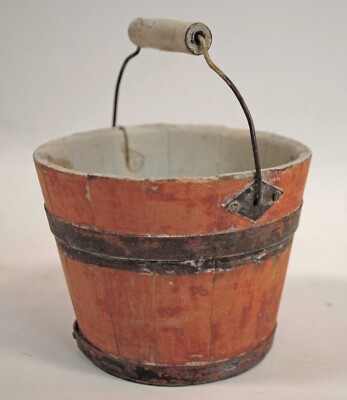 19th C Shaker Small Painted Berry Bucket Pail - Bittersweet Paint ...