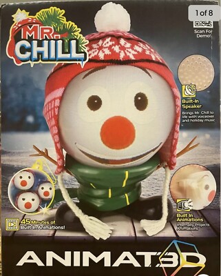 ANIMAT3D Mr. Chill Snowman, 12" Height, Built-in Speaker - New In Box ...