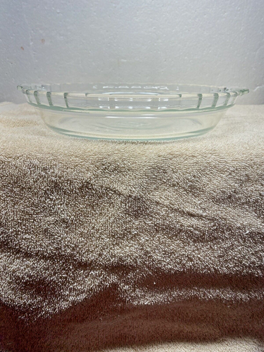 Vintage PYREX #229 Pie Plate Clear Glass 10" Deep Dish Fluted Edges ...