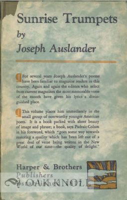Joseph Auslander / SUNRISE TRUMPETS WITH AN INTRODUCTION BY PADRAIC ...