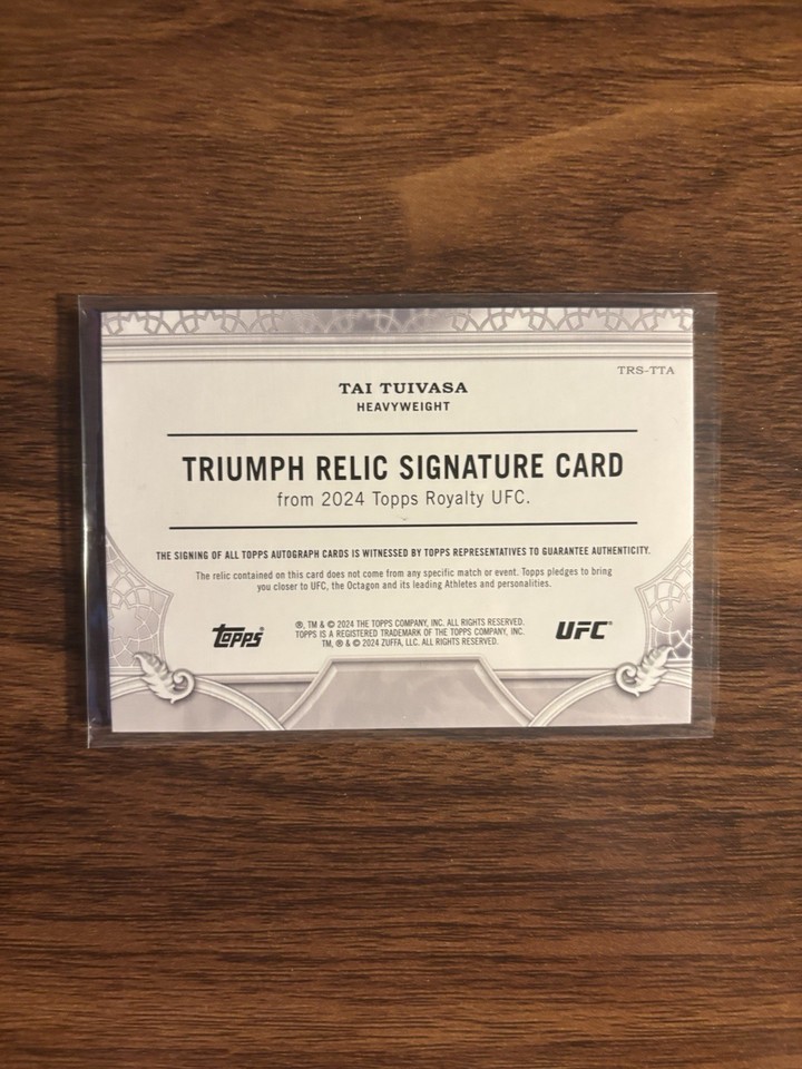 2024 Topps Royalty UFC Tai Tuivasa Triumph Relic Triple Patch Auto #27/ ...