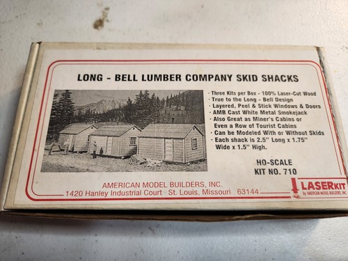 American Model Builders HO Scale Long-bell Lumber Co Skid Shacks Laser ...