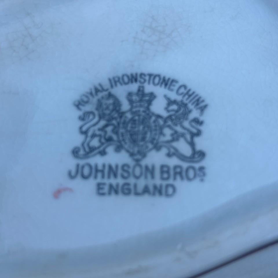 Johnson Bros. Antique Tea Leaf Copper Lustre Ironstone Covered Dish As ...