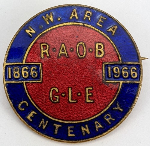 RAOB / GLE Centenary NW Area 1866-1966 Enamel Pin Badge, By Parry Of ...