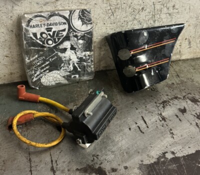 65 Up Harley Shovelhead FX FL Custom Black Coil Cover w/ Dyna Coil ...