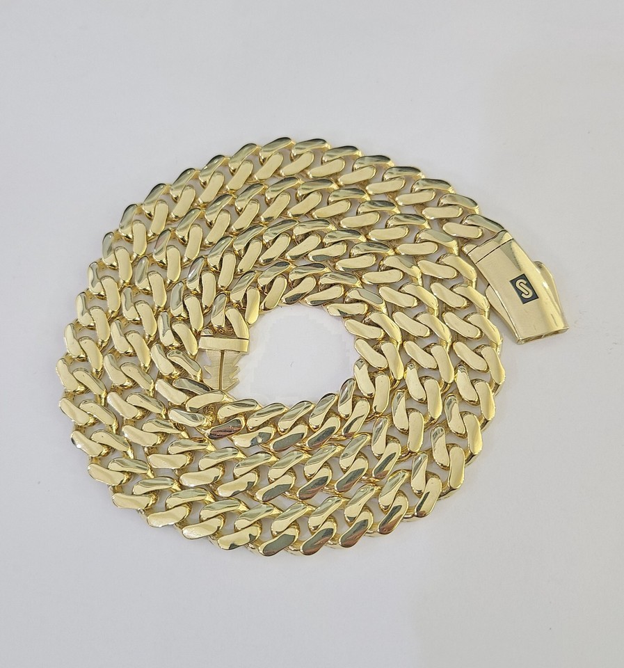 Real 10k Royal Monaco Chain 9mm 18-26 inches Necklace Yellow Gold Box ...