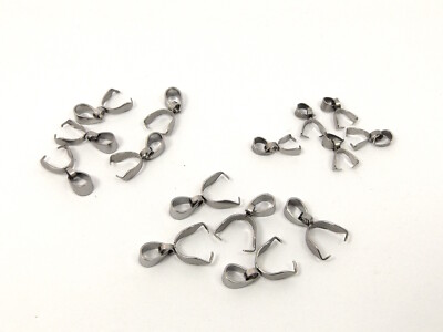 2/5/10/20 Stainless Steel Strong Pendent Pinch BAIL Clip Findings DIY ...