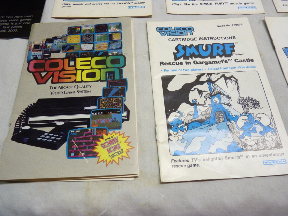 HUGE ColecoVision Instruction Manual Lot w/ Overlays Expansion 1 Manual ...