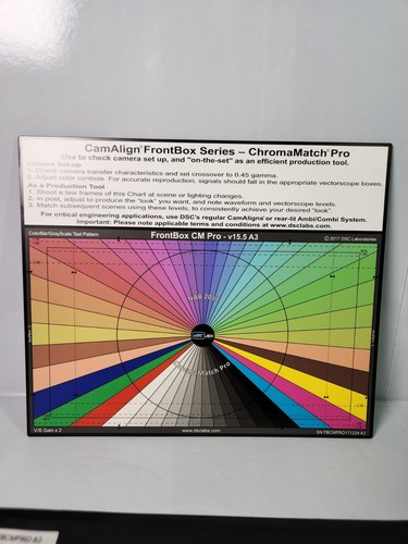 DSC Labs CamAlign FrontBox Series Calibration Chart Chroma Match Pro 15 ...