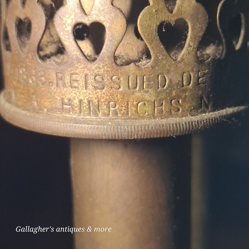 Rare Antique 1863 C.F.A. Hinrichs Kerosene Student Desktop Oil Lamp 1873 1879 | eBay