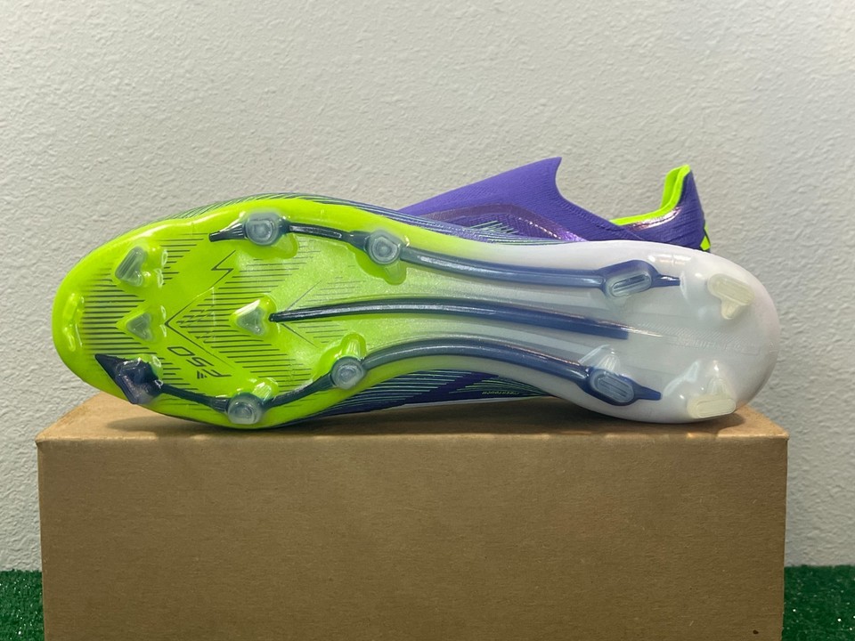 Sz 12 Men - Adidas F50 Elite FG Laceless Purple Silver Soccer Cleats ...