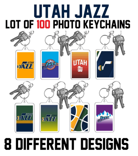 UTAH JAZZ Lot of 100 NBA Basketball Double Sided Large Photo Keychains ...