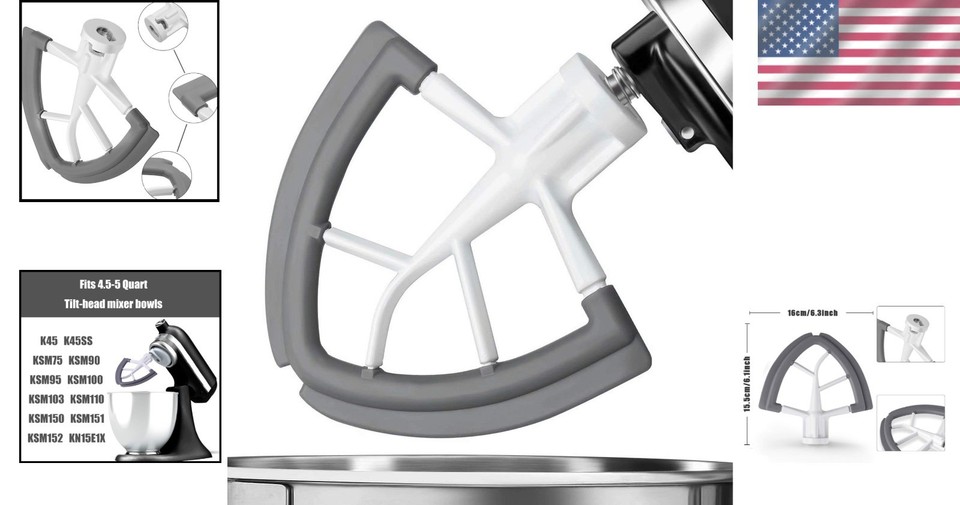 Effortless Mixing with Heavy-Duty Flex Edge Beater for KitchenAid Stand ...