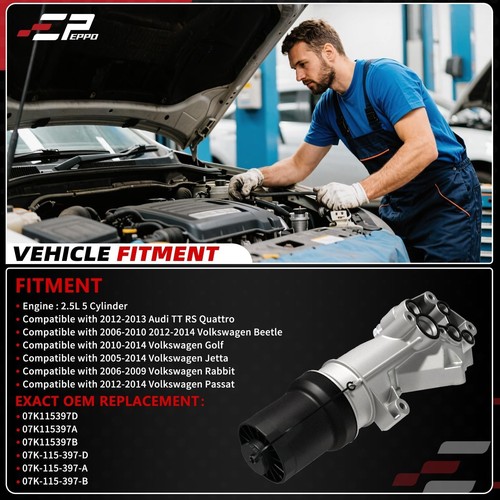 07K115397B Engine Oil Filter Housing assembly 2.5L Aluminum Compatible ...