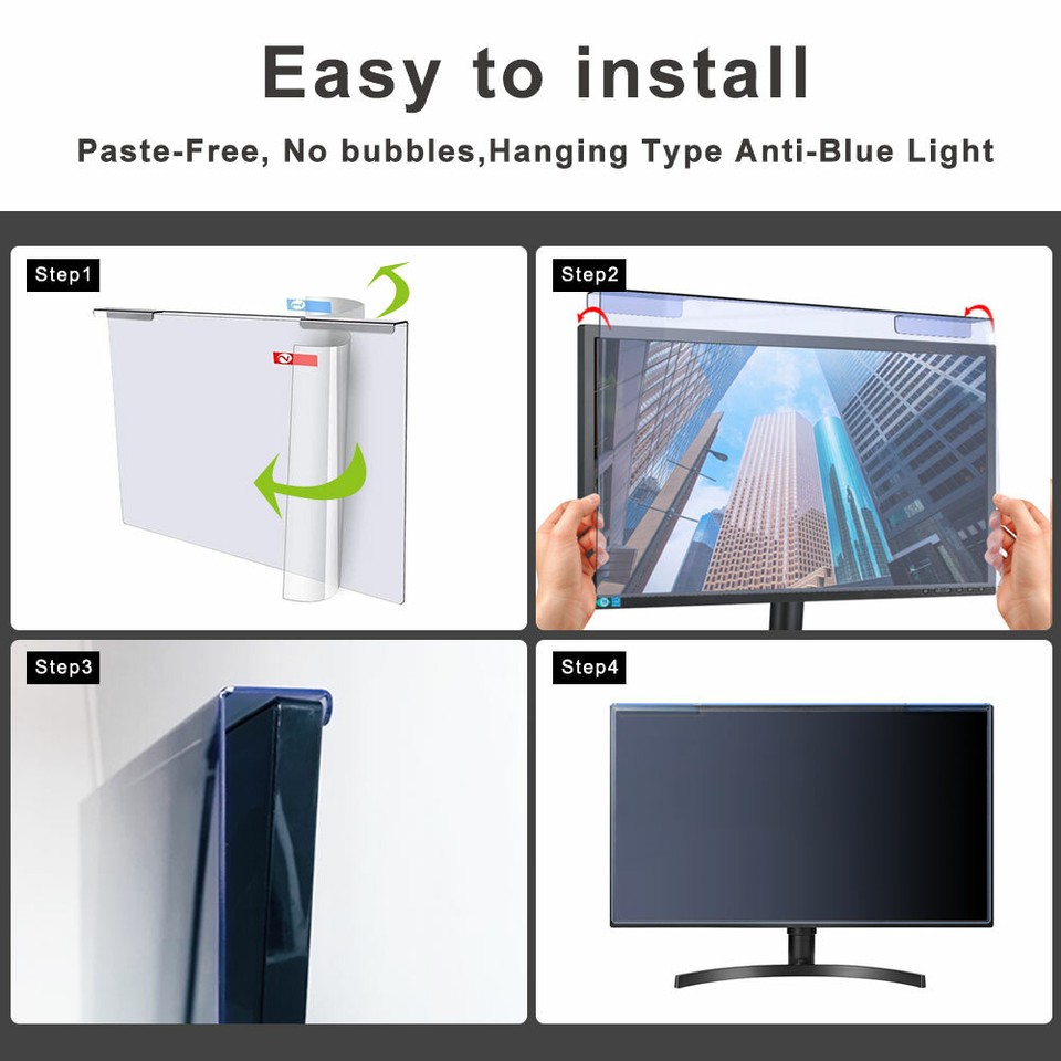 Anti Blue Light Blocking Screen Protector Cover For Desktop PC Monitor ...