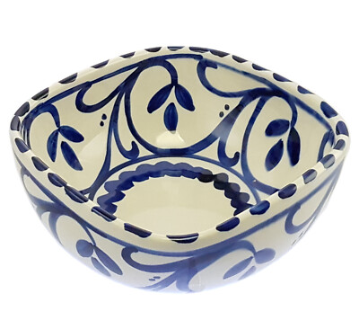Square Deep Serving Salad Bowl 18 cm x 7.5 cm Spanish Handmade Ceramic ...