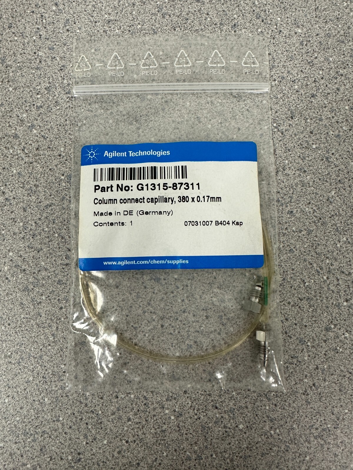 Agilent HPLC Column Connect Capillary 380 X 0.17mm G1315-87311 for sale ...
