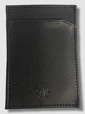$66 Original Penguin Men's Black Genuine Leather ID Card Holder Case ...
