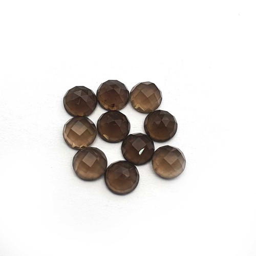 Natural Smoky Quartz Round Checker Cut Loose Stone Lot 6 MM 7 CT 10 Pcs ...