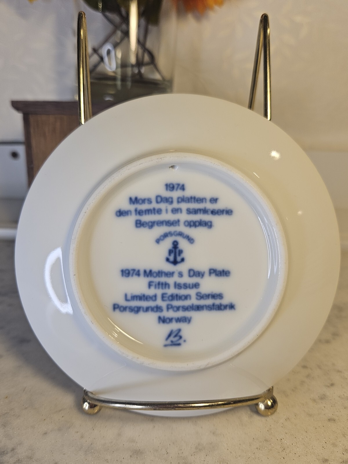 Mars Dag 1974 Mother's Day Plate First Issue Limited Edition Series, 5 ...