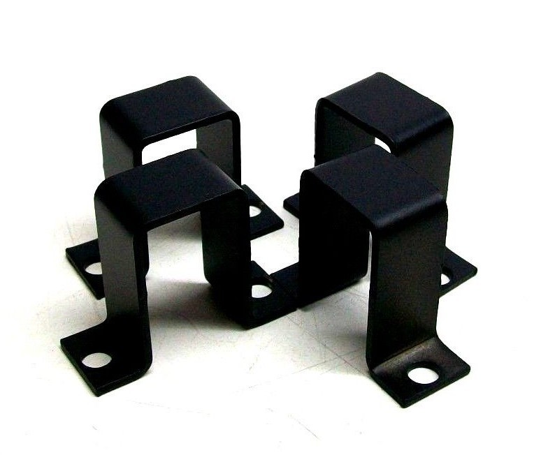 12 PACK! BLACK STEEL SUPPORT STANDOFF FURNITURE 1-1/4" U BRACKET LEG ...