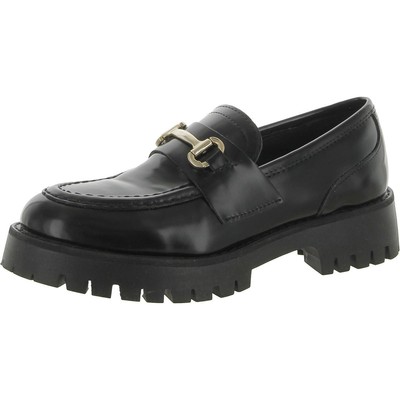 Steve Madden Womens Lando Black Loafer Heels Shoes 9 Medium (B,M) BHFO ...