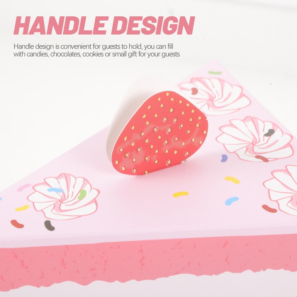 10pcs Paper Candy Packing Boxes Triangle Cake Shaped Boxes Baking Goods ...