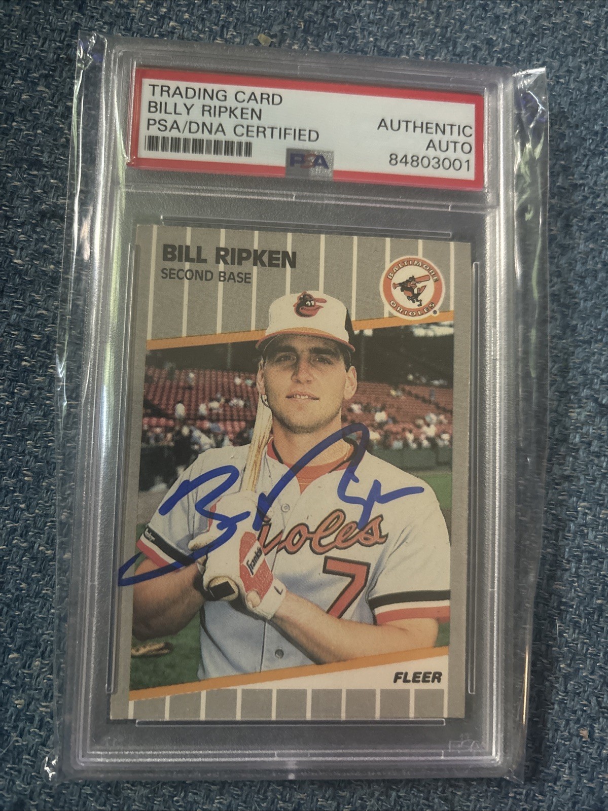 Bill Ripken Signed 1989 Fleer FF Black Box Error Card PSA Auth Auto F ...