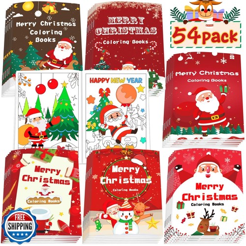 Mczan 42 Pack Christmas Holiday Coloring Books for Kids, Xmas Party ...