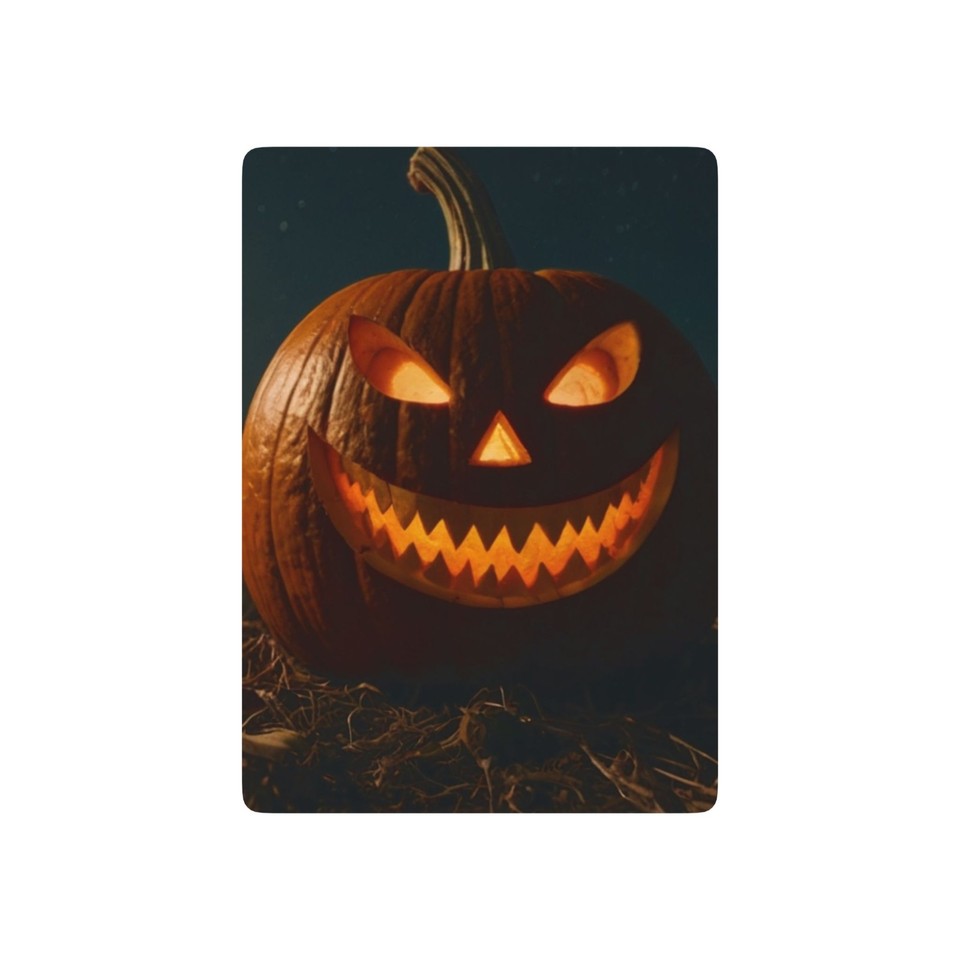 evil pumpkin smile horror Spooky Poker Playing Cards Set, Halloween ...