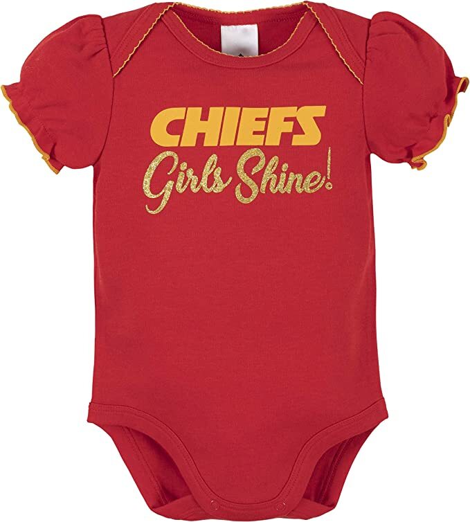 Kansas City Chiefs Baby Girls "Girls Shine" 3-Pack Bodysuit Set | eBay