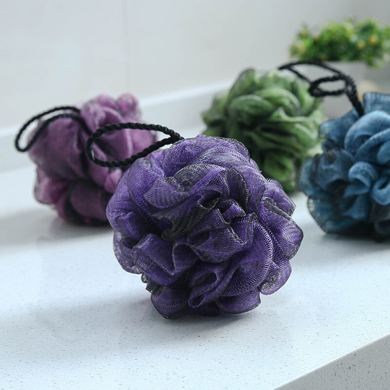 Mesh Bath Sponge Balls Buffer Shower Puff Exfoliate Body Wash Scrunchie ...
