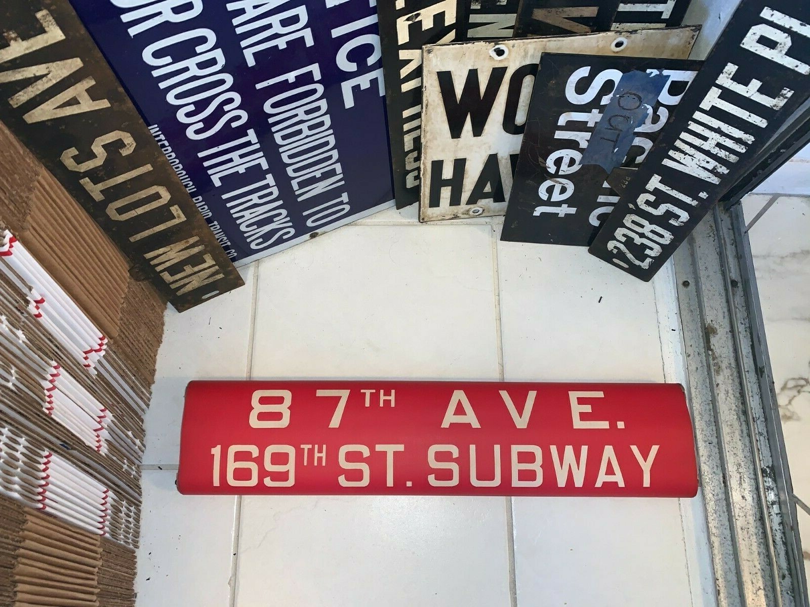 QUEENS NY NYC BUS ROLL SIGN FLUSHING JAMAICA DEPOT 169th STREET SUBWAY ...