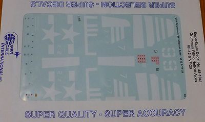 Microscale Decal 1:48 #MS48-1041 / Grumman F6F-5 Hellcat Aces, VF-12 ...