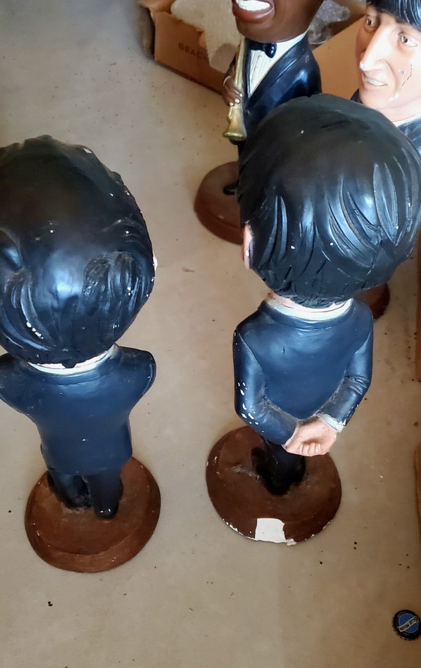 3 The Beatles ESCO Chalkware Statues RARE Old Vtg Antique Record Rock N ...