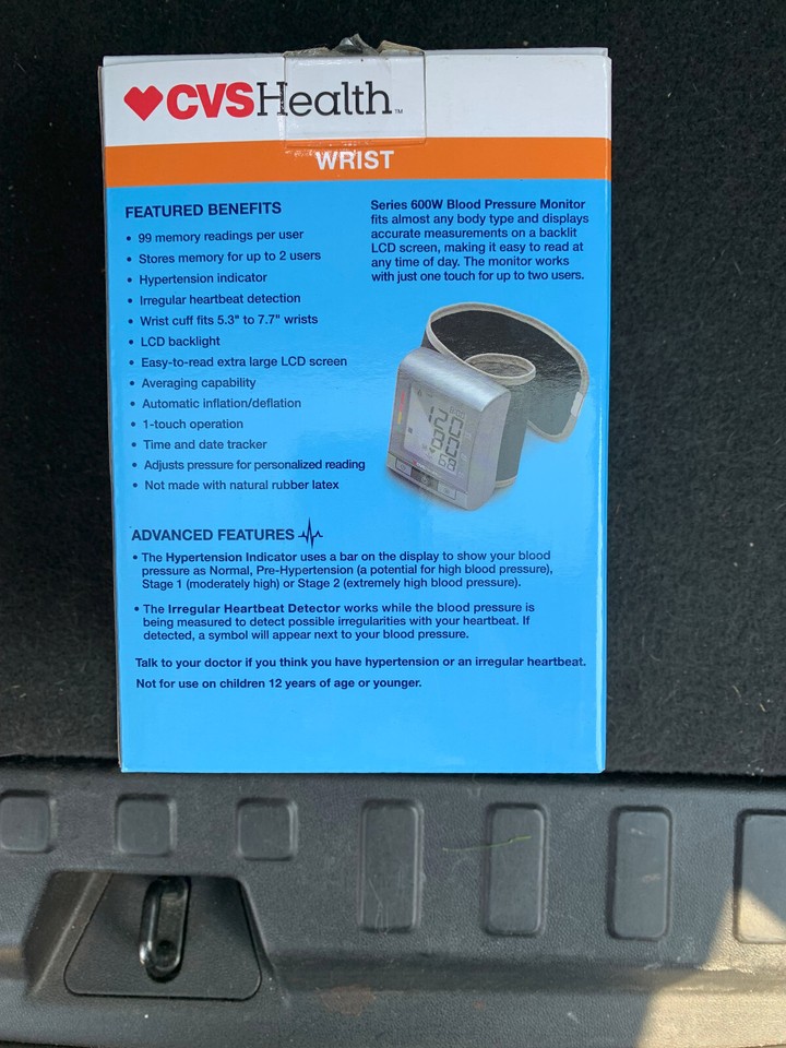 CVS Health WRIST Series 600W Wrist Blood Pressure Monitor | eBay