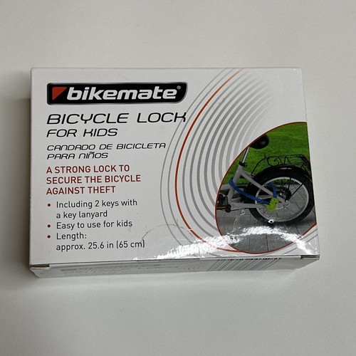 NEW Bikemate Bicycle Lock for Kids, Over 2 Ft Long (65 cm) with 2 Keys ...