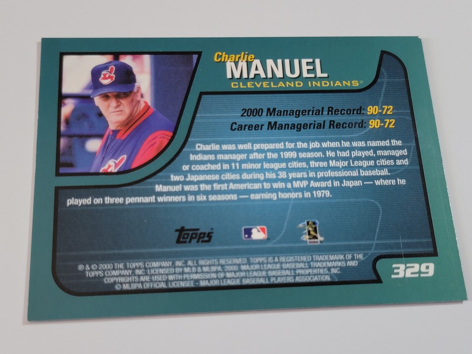 CHARLIE MANUEL 2001 Topps Manager #329. INDIANS | eBay