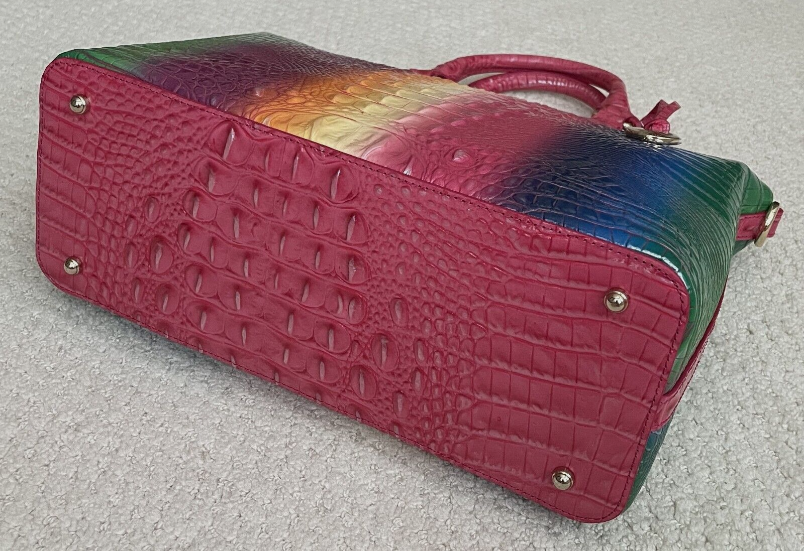 BRAHMIN Melbourne Large DUXBURY Lthr Satchel Bag CONFECTION Ombre ...