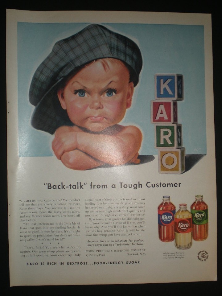 1942 Tough Baby Toy Blocks Karo Corn Syrup vintage Art Print Ad | eBay