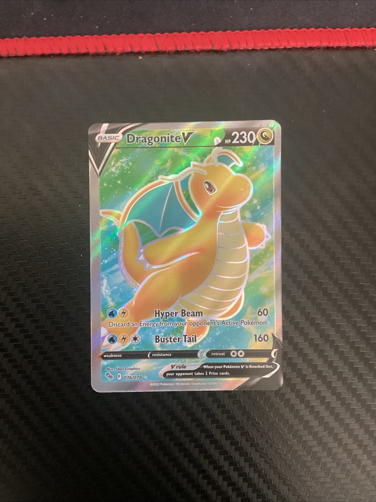 Dragonite V - 076/078 - Pokemon Go Sword & Shield Full Art Rare Card NM ...