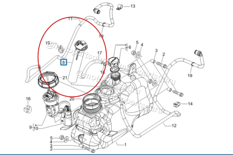 CM025707 OEM Fuel Level Indicator Sensor Piaggio MP3 Vespa GT200 GTS ...