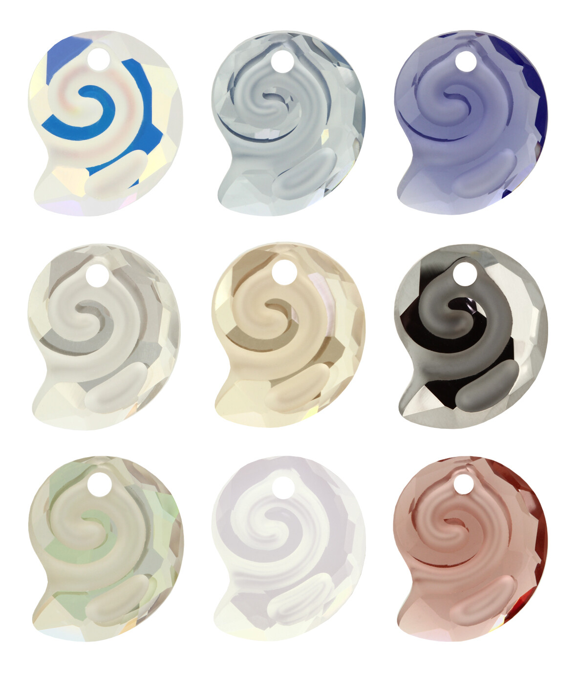 Superior PRIMERO 6731 Twist Shell Crystals Pendants Partly Frosted | eBay